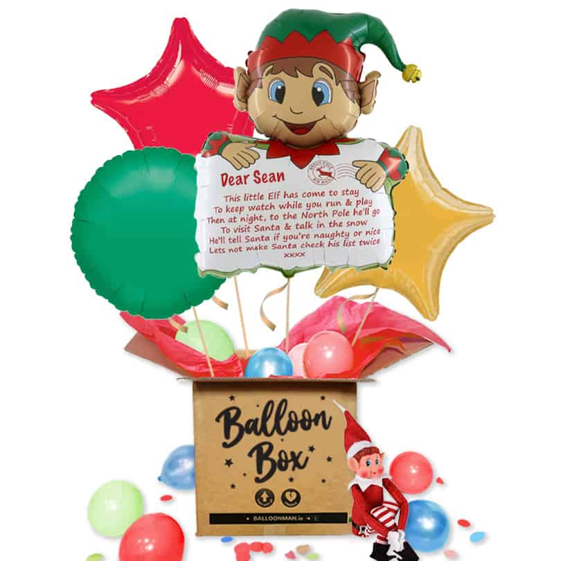 Christmas Elf Personalised Delivery – Balloon In A Box