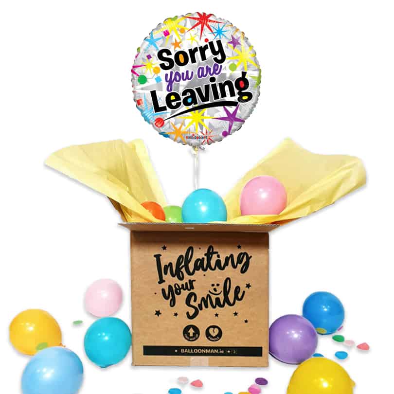 18" Sorry Your Leaving Balloon Delivery – Balloon In A Box