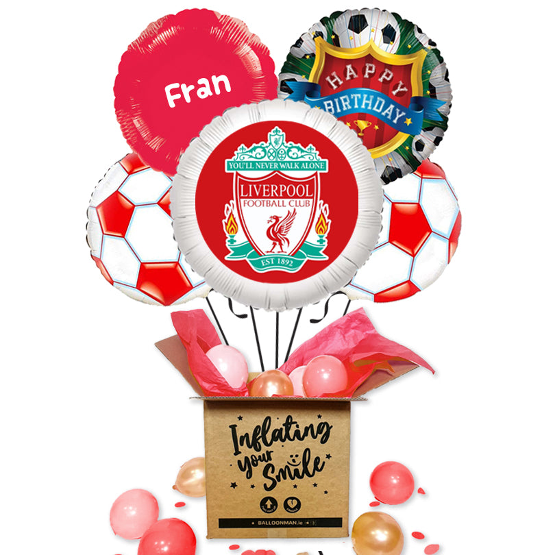 Personalised Football Fan Balloon Bouquet - Liverpool – Balloon In A Box